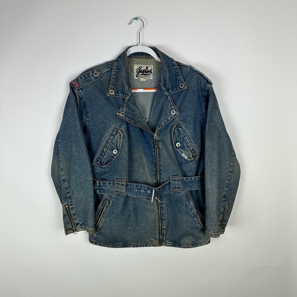 other | Jackets & Coats | Vintage Gasoline Jeans Denim Biker Jacket ...